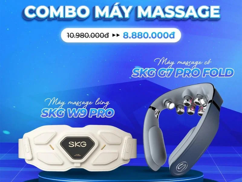 Combo máy massage SKG W9 Pro + G7 Pro Fold